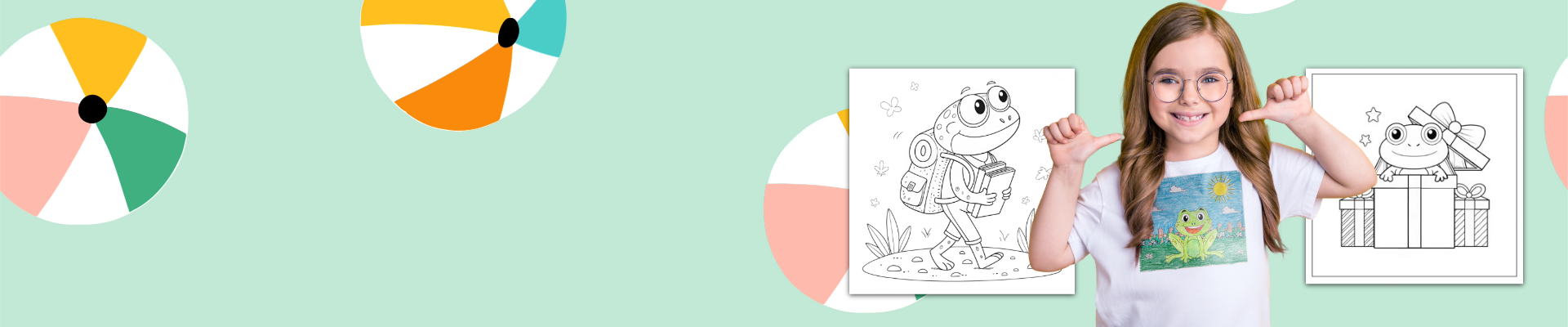 Summer Themed Coloring Pages - Big Frog